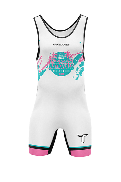 Youth 2026 NHSCA Nationals Singlet - White *PREORDER* – Takedown Sportswear