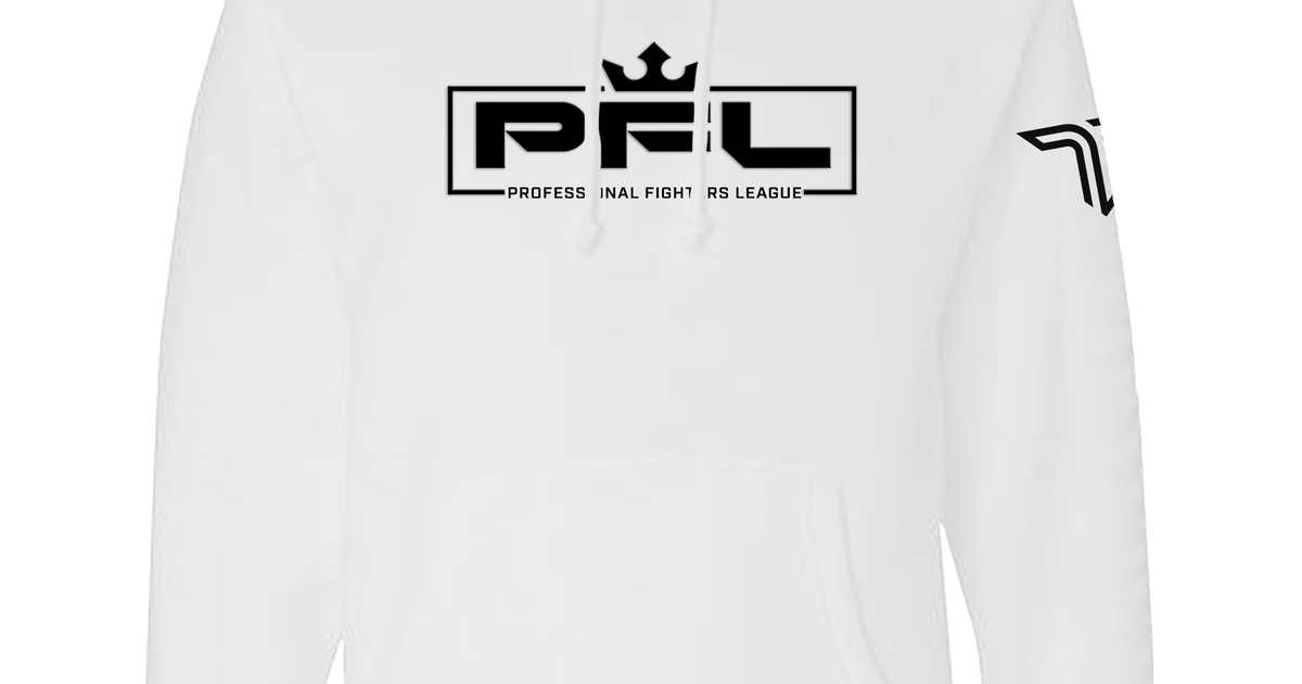 PFL Black Logo Hoodie - White – Takedown Sportswear