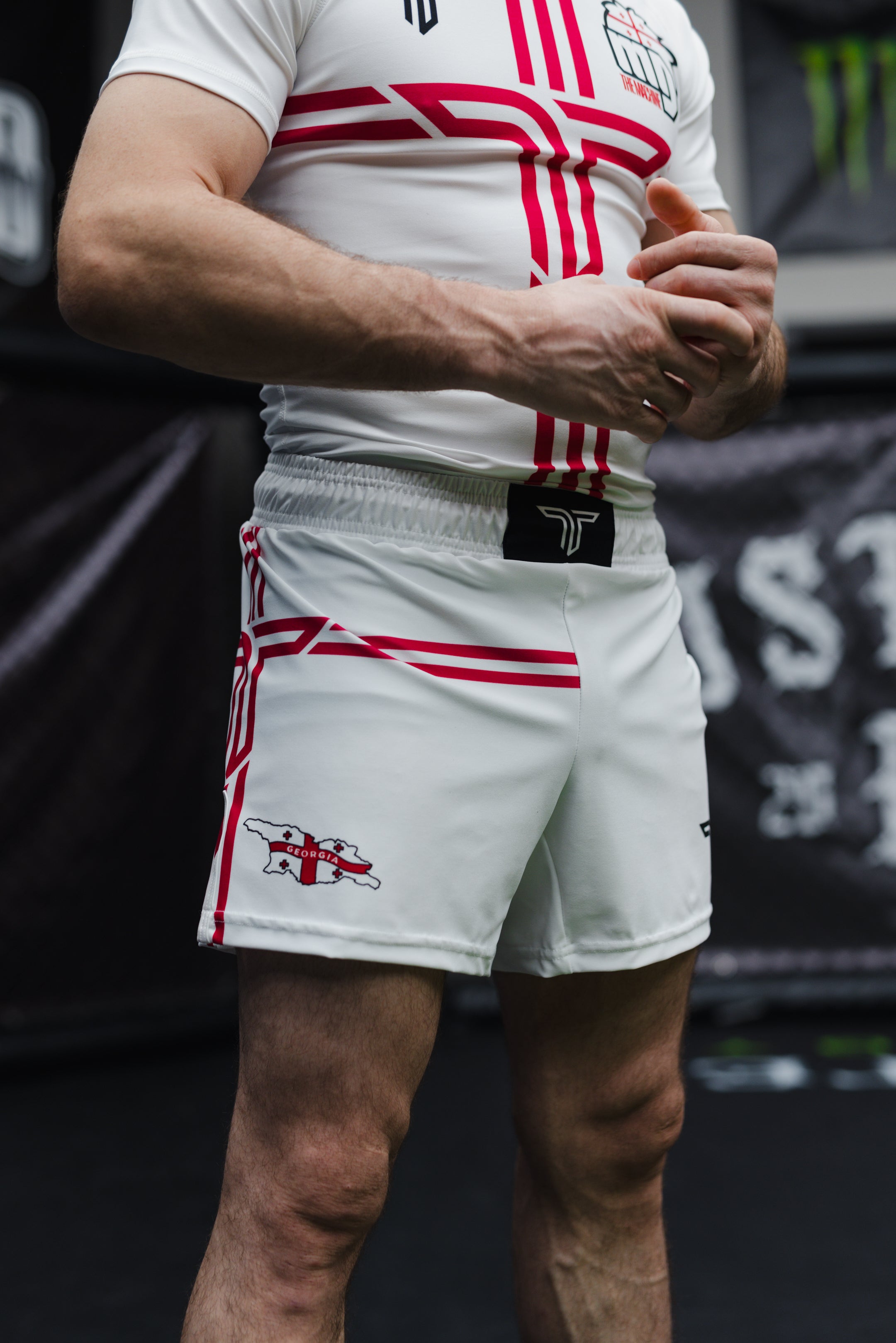 Merab Dvalishvili Fight Shorts (5" Inseam) - White – Takedown Sportswear