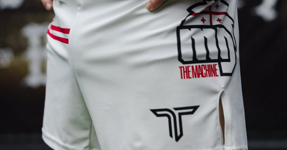 Merab Dvalishvili Fight Shorts (5" Inseam) - White – Takedown Sportswear