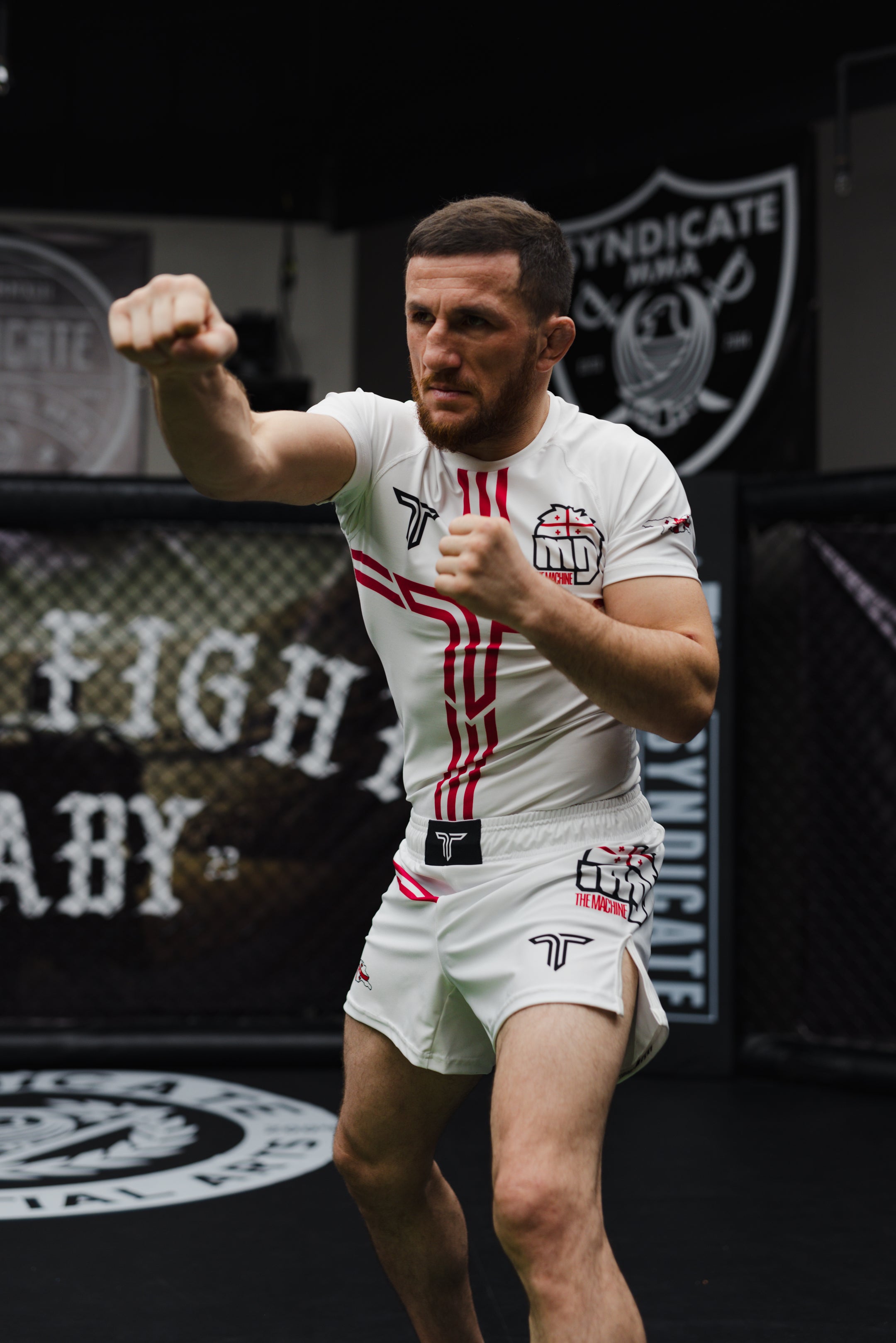 Merab Dvalishvili Fight Shorts (5" Inseam) - White – Takedown Sportswear