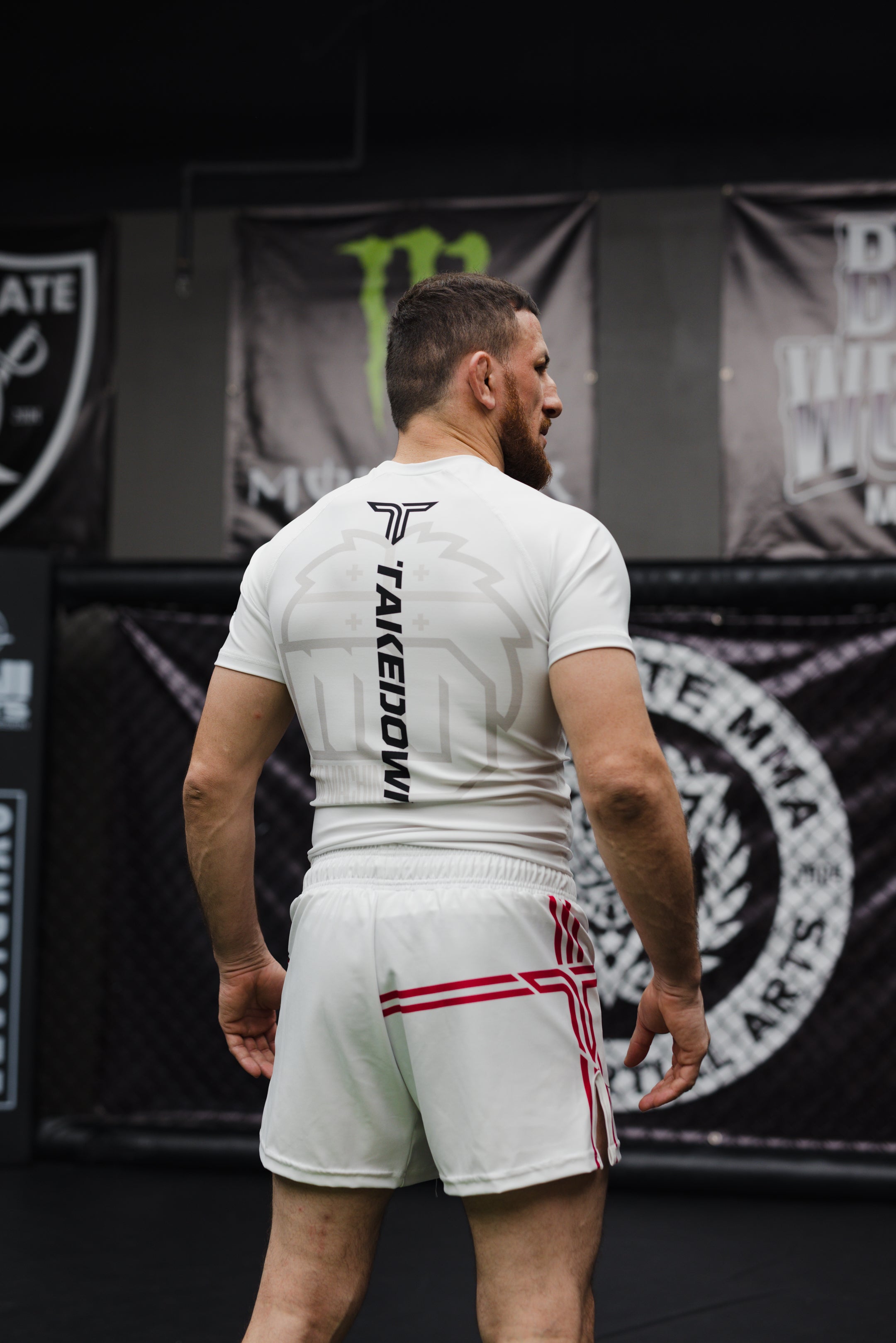 Merab Dvalishvili Fight Shorts (5" Inseam) - White – Takedown Sportswear