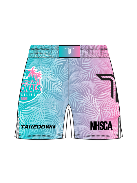 Youth 2026 NHSCA Nationals Fight Short - Pink/Blue (5" Inseam) *PREORD ...