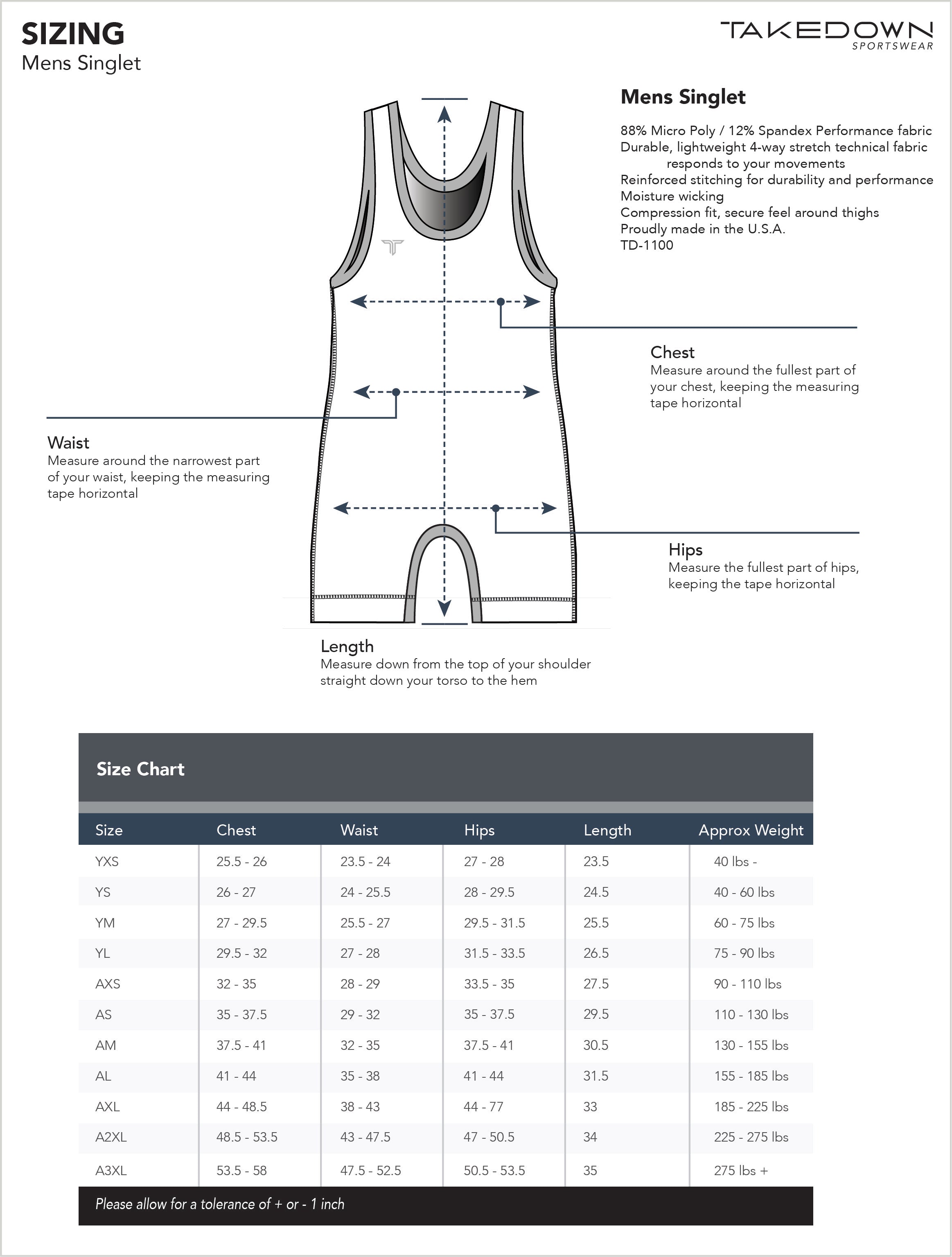 TD-SINGLET-010 360° Custom Singlet – Takedown Sportswear