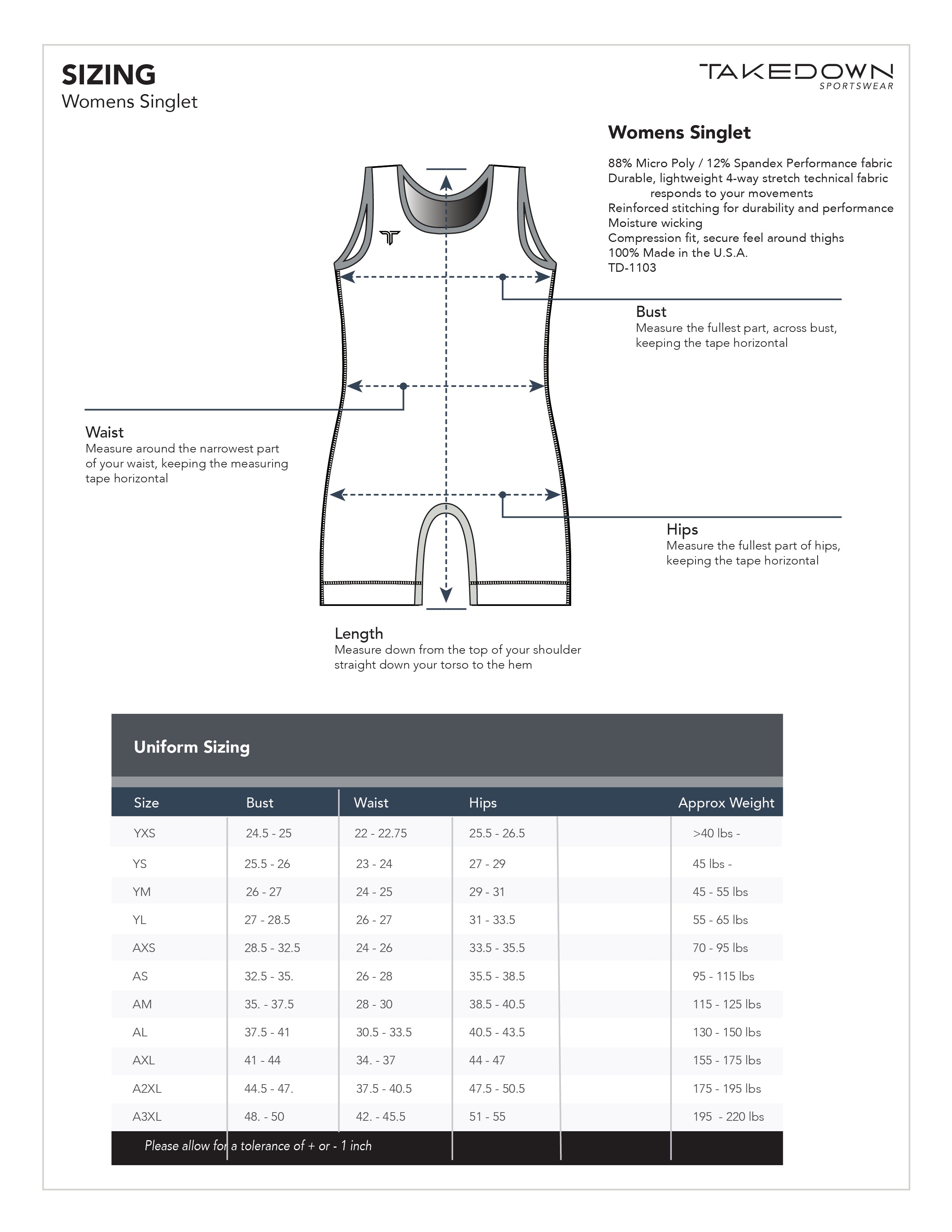 TD-SINGLET-010 360° Custom Singlet – Takedown Sportswear