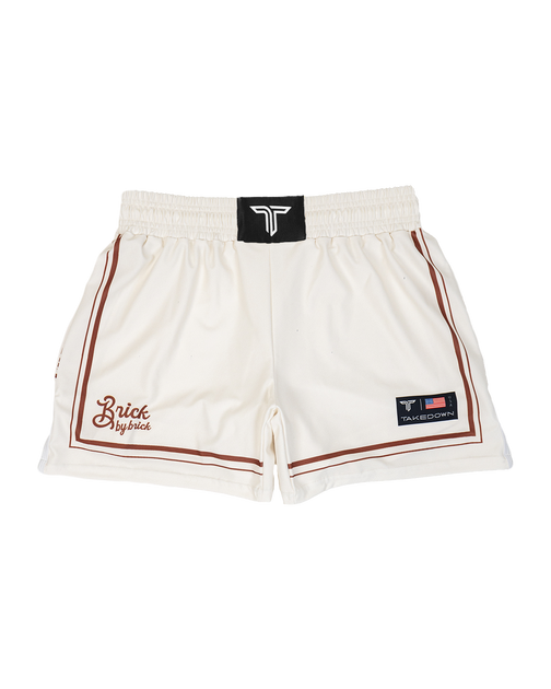 Youth Brick By Brick Fight Shorts - Vintage White – Takedown Sportswear