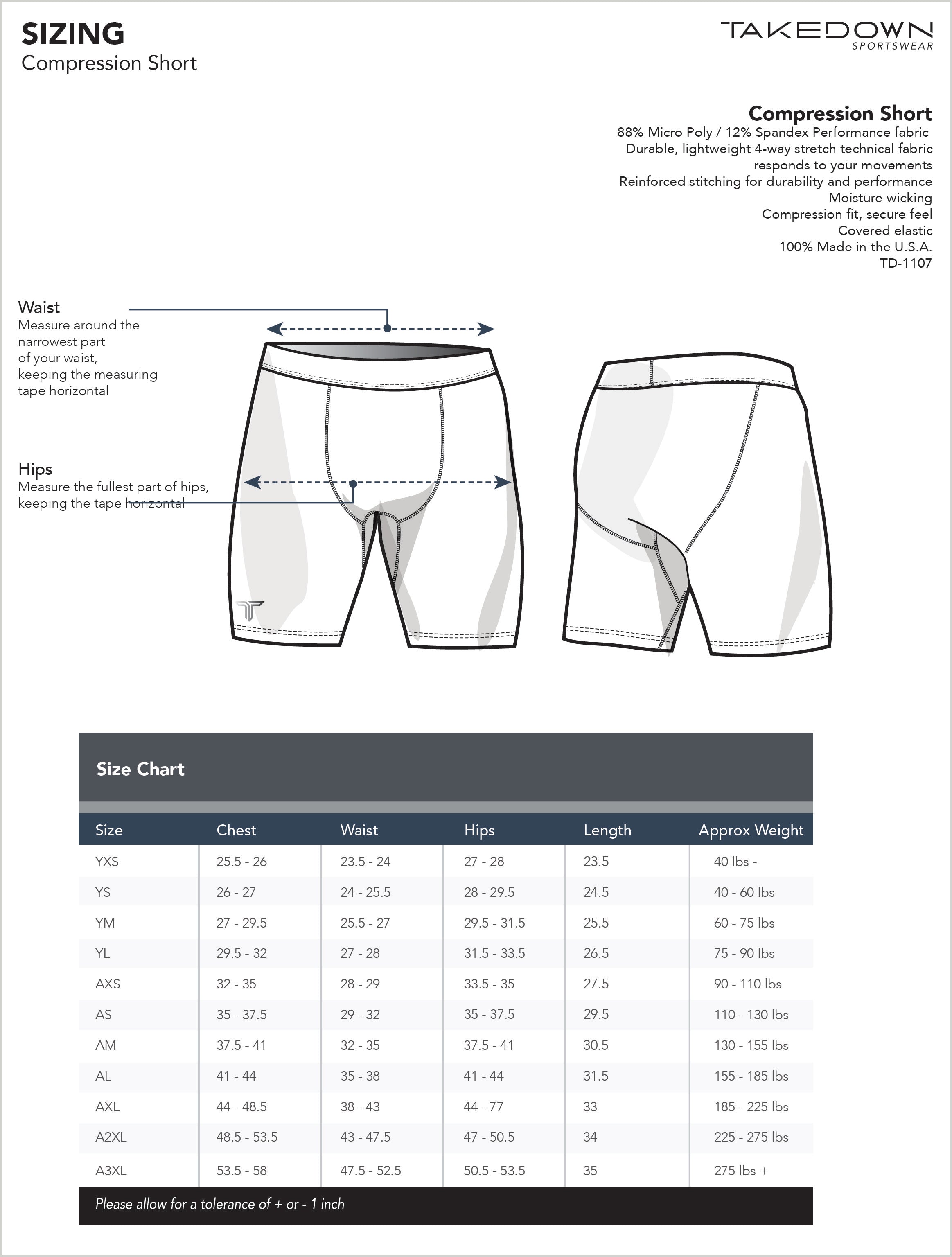 TD-CS-009 360° Custom Compression Shorts – Takedown Sportswear